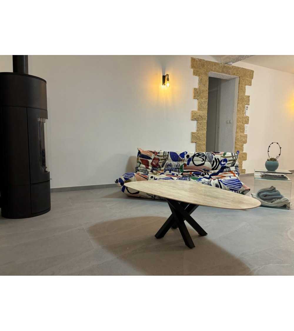 Table basse travertin ovale - EOS Carrelage