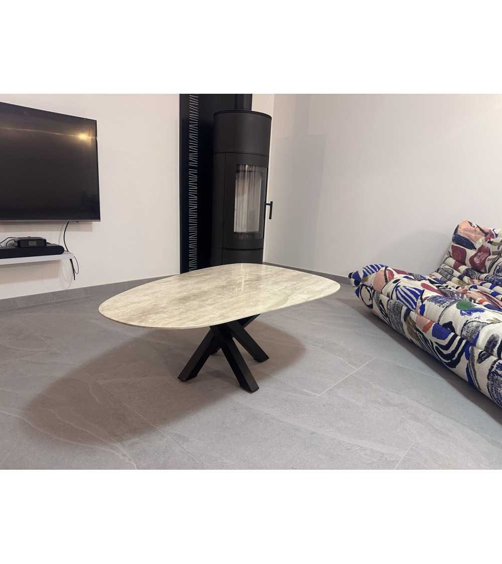 Table basse travertin ovale - EOS Carrelage